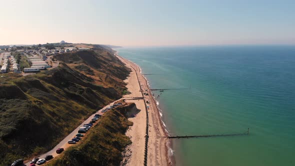 aerial footage of Trimmingham beach in Norfolk, Stock Footage | VideoHive
