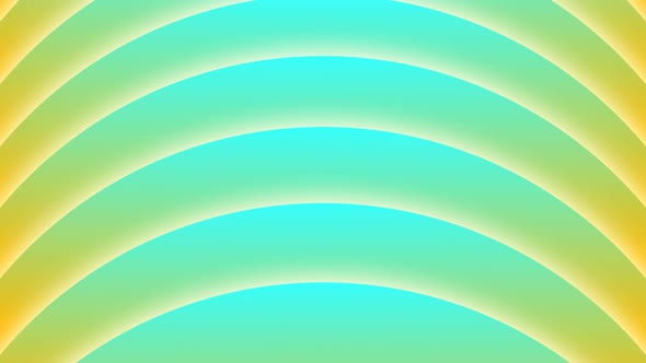 Sunset Geometric Curved Shape Flow Animation, Teal Yellow Green, Motion ...