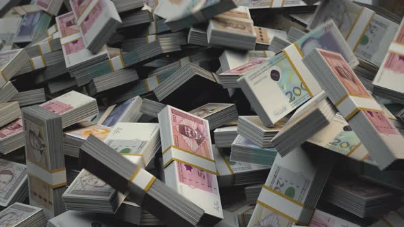 Stacked Bosnian Money Falling | convertible mark | Currency BAM | KM ...
