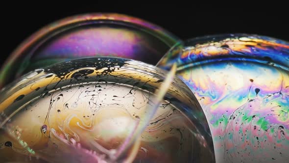Diffraction and Interference of Light Through Soap Bubbles, Stock Footage
