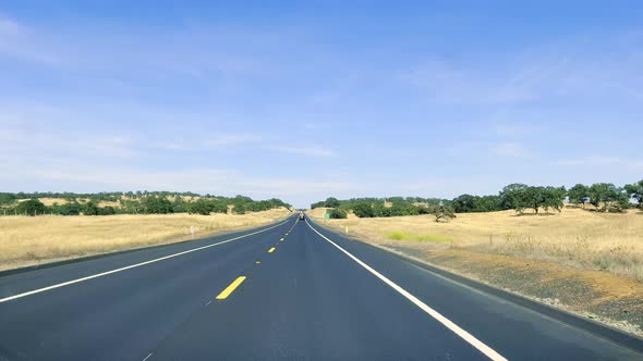 A View of a California Freeway Through the Windshield of a Car, Stock ...