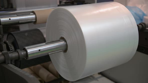 Receiving Drum and Feeding Rollers of Extruder Machine, Stock Footage