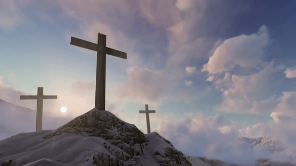 Three Crosses Background Loop 4k, Motion Graphics | VideoHive