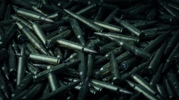 AK47 Bullets Rotating In Pile, Stock Footage | VideoHive