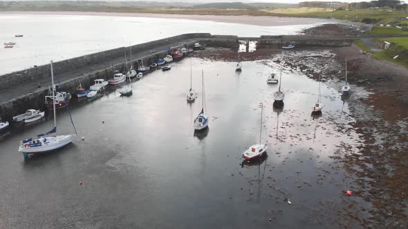 Ireland Mullaghmore harbour aerial view, Stock Footage | VideoHive