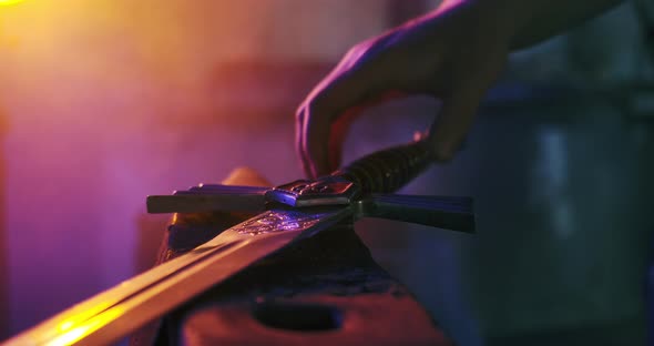 Man Taking Big Sharp Sword, Stock Footage | VideoHive