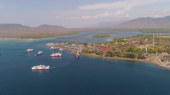 Sea Passenger Ferry Port Gilimanuk. Bali Indonesia, Stock Footage ...