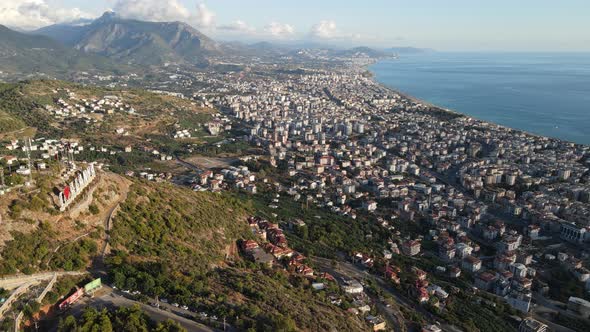 Aerial View Alanya Turkey Resort Town Seashore, Stock Footage | VideoHive