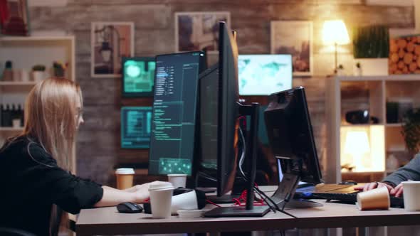 Team of Hackers in Their Centre of Operation, Stock Footage | VideoHive