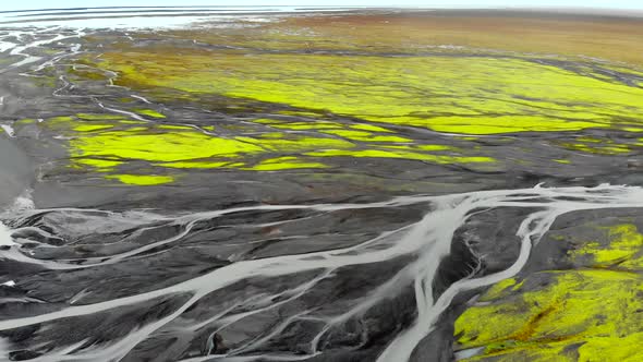 Aerial View of Glacier River Delta in Iceland, Stock Footage | VideoHive