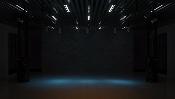 Focus lights in the dark room, Motion Graphics | VideoHive