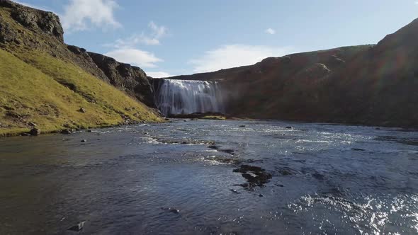 Thorufoss Waterfall in Iceland, Stock Footage | VideoHive
