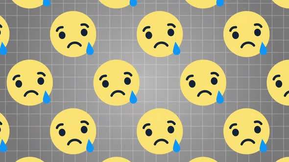 Facebook Sad Emoji Icon Background, Motion Graphics | VideoHive
