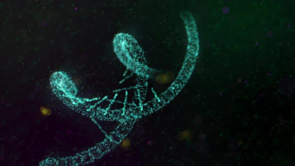 Futuristic Digital DNA Helix Projection In Microscopic Medical System ...