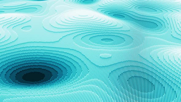 Digital Pixelated Terrain Landscape Contours 3 4K, Motion Graphics