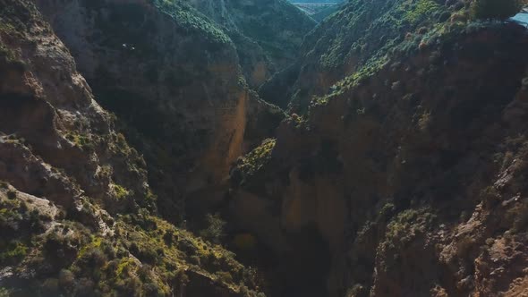 Aerial view of a big ravine in the south of Spain., Stock Footage ...