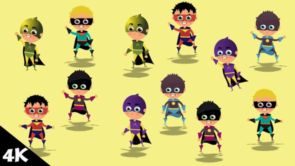 Cartoon Superhero Pack, Motion Graphics | VideoHive