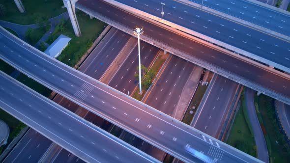 4K : Aerial hyperlapse drone shot of fast moving Highway road., Stock ...