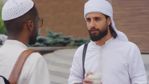Muslim Men Talking Outdoors, Stock Footage | VideoHive