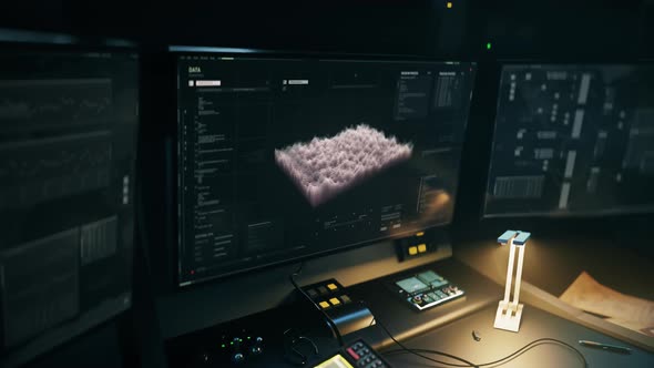 Military scanning technology inspecting the gathered target area ...