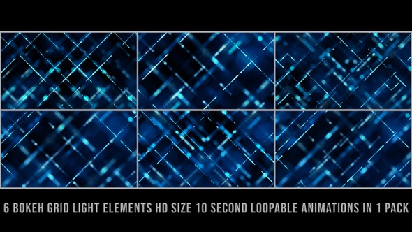 Bokeh Grid Lights Blue Pack, Motion Graphics | VideoHive