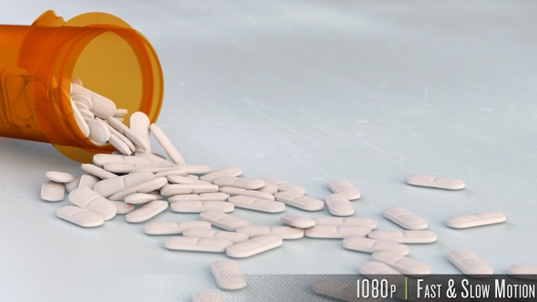 Pills Falling Out Of Prescription Pill Bottle, Motion Graphics | VideoHive
