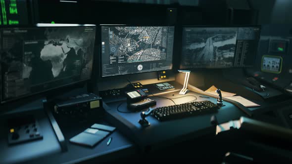 Target Tracking System Interface On Monitor In Spy Surveillance Control ...