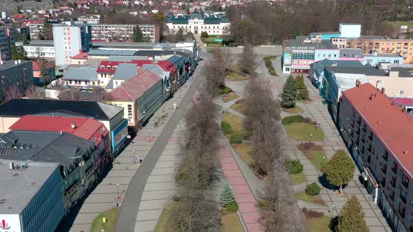 Aerial View of the city of Humenne in Slovakia, Stock Footage | VideoHive