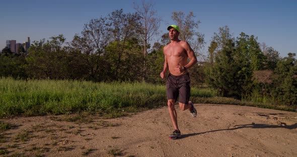 Athletic Male Trail Running Slow-Motion, Stock Footage | VideoHive