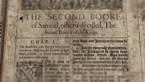 The Second Book Of Samuel, Slider Shot, Old Paper Bible, King James ...