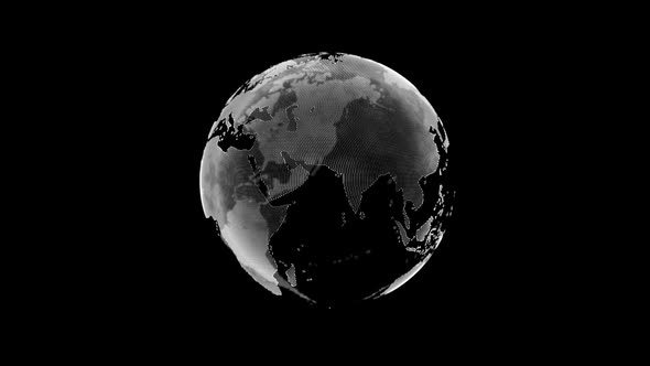 white globe earth rotating with world map, Motion Graphics | VideoHive