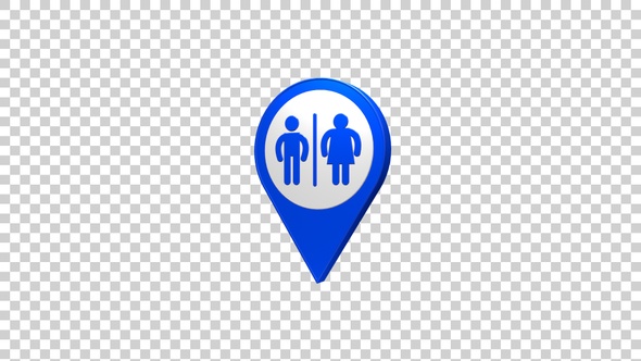 Public Toilet Map Pin Location Icon, Motion Graphics | VideoHive