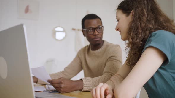 Realtor and Client Discuss Details of Apartment Purchase, Stock Footage