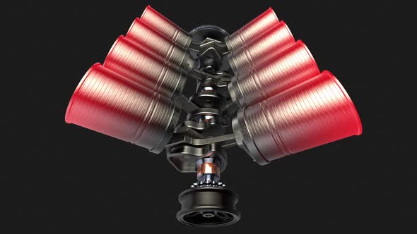 Animation Of A Working V8 Engine Animation, Motion Graphics | VideoHive