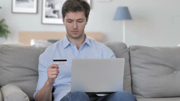 Online Shopping Failure No Money in Bank for Young Man, Stock Footage