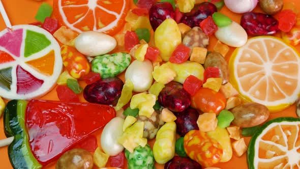 Mix Of Sweets Spinning Top View, Stock Footage | VideoHive