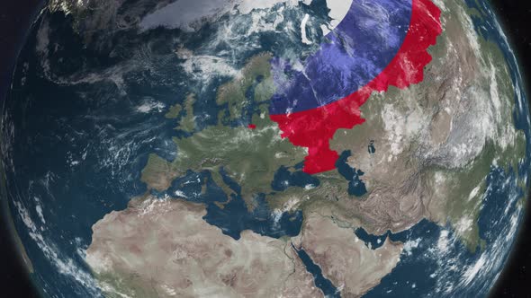 4K Globe Map of Russia with a flag (Highlighted), Motion Graphics ...