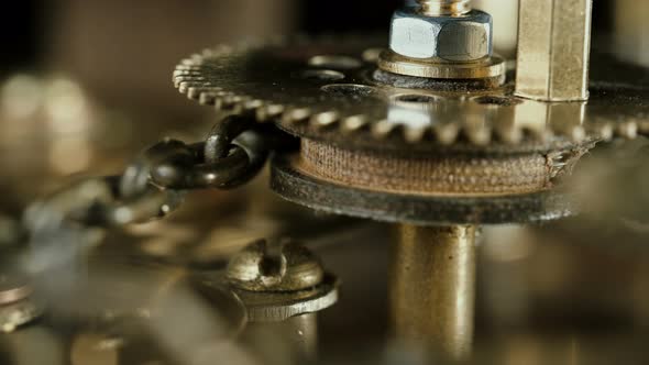 Mechanism with Rotating Gears and a Chain, Stock Footage | VideoHive