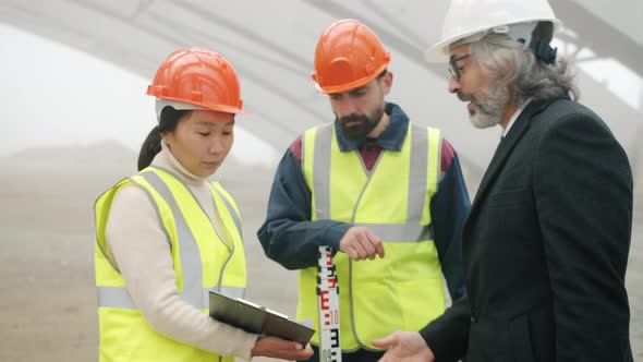 Angry Manager Talking to Builders Blaming for Bad Work Pointing at ...