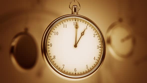 Animation of a modern clock with the fast turning hand of clock ...