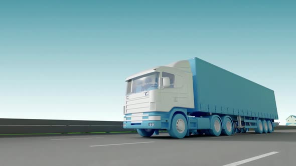 Trucks On Highway, Motion Graphics | VideoHive