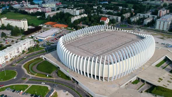Arena Zagreb With Giant Rib Cage Around The Structure Of Building ...