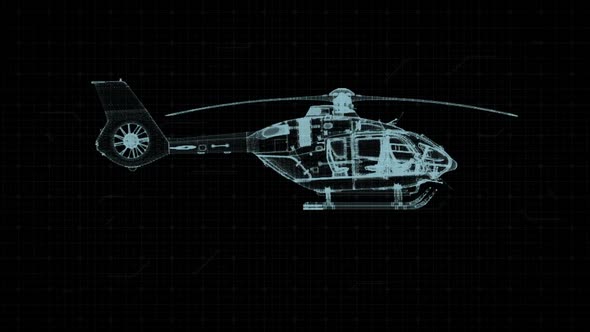 3D Helicopter Hologram / HUD, Motion Graphics | VideoHive