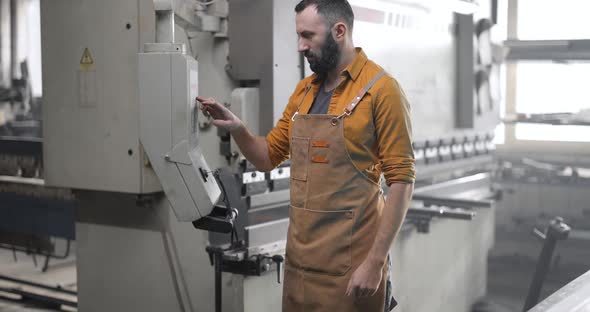 Worker Bending Metal at the Factory, Stock Footage | VideoHive