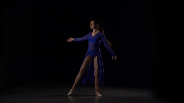 Ballerina Dancing Elements of Ballet. Slow Motion, Stock Footage ...