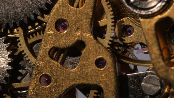 Inside of an Old Clock Mechanism. Close Up, Stock Footage | VideoHive