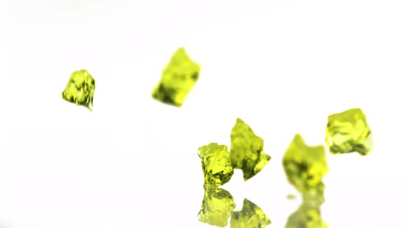 Jello falling on the floor and bouncing, Slow Motion, Stock Footage