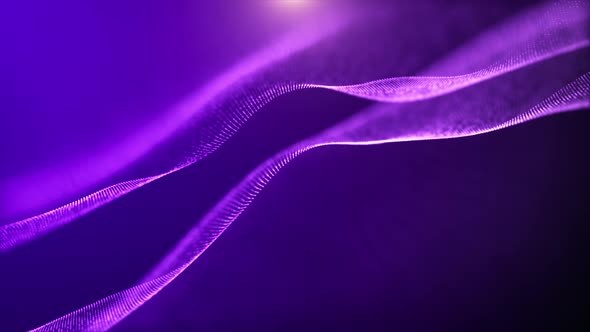 Abstract Purple Digital Particle Lines Wave Animation Background Looped ...