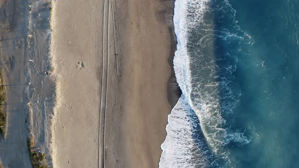 Aerial Overhead of Stormy Waves of Ocean and Beach, Stock Footage ...