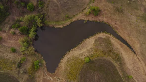 Top View of a Mysterious Lake, a Strange Place with Unusual Energy ...